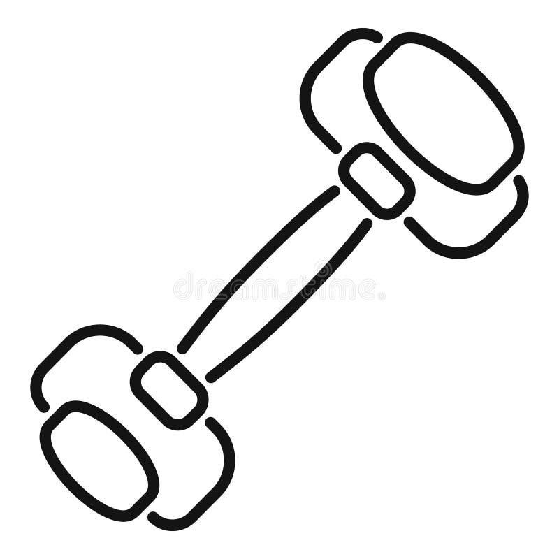 Simple Hand Drawn Icon of a Dumbbell for Working Out Stock Vector ...