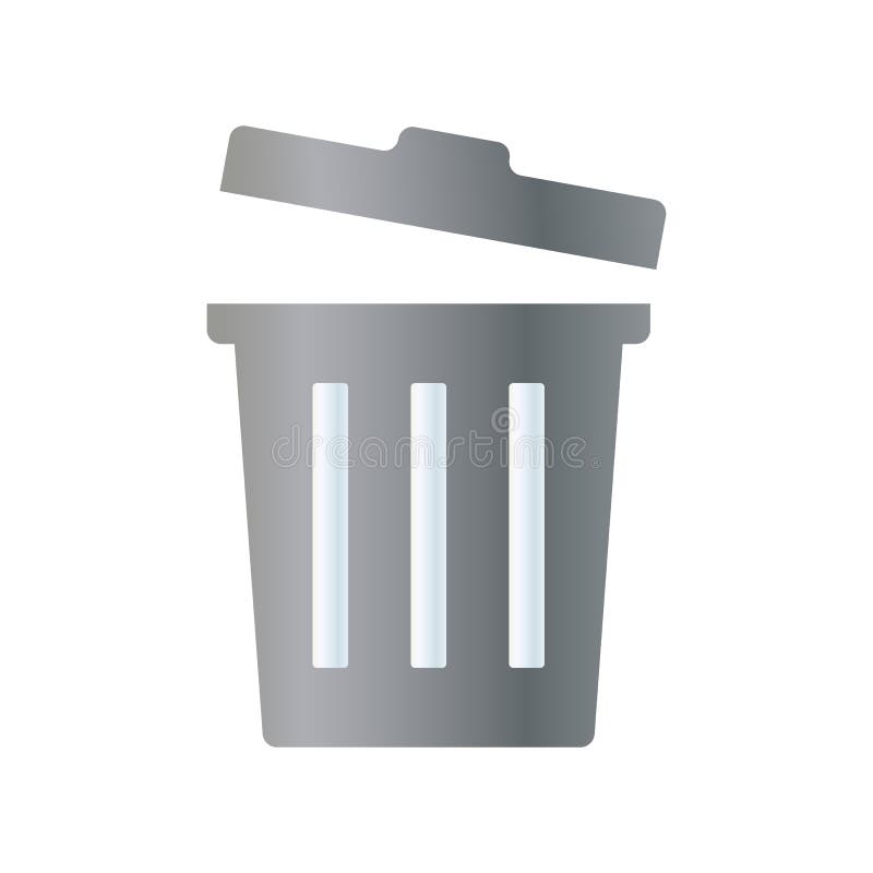 Metallic Open Trash Icon. Vector. Stock Vector - Illustration of dust ...