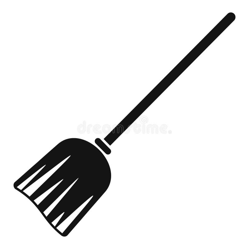Simple Black Cleaning Broom Icon for Apps and Websites Stock Vector ...