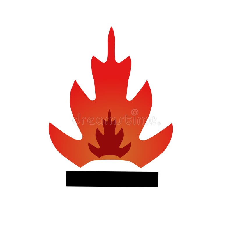 Simple Icon of Fire Symbol Danger Stock Illustration - Illustration of ...