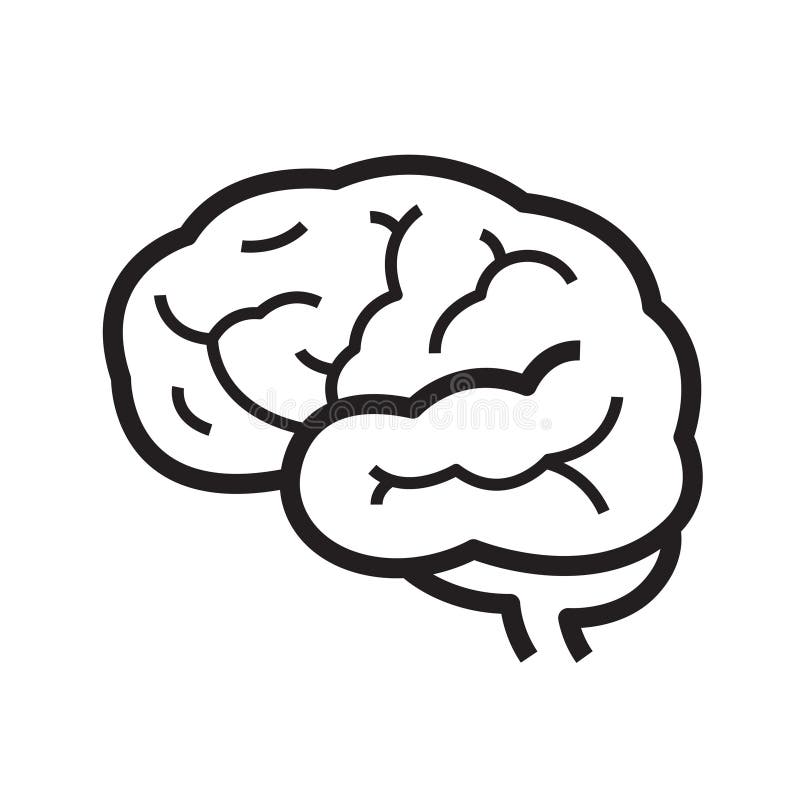 Simple icon human brain stock vector. Illustration of graphic - 270617218