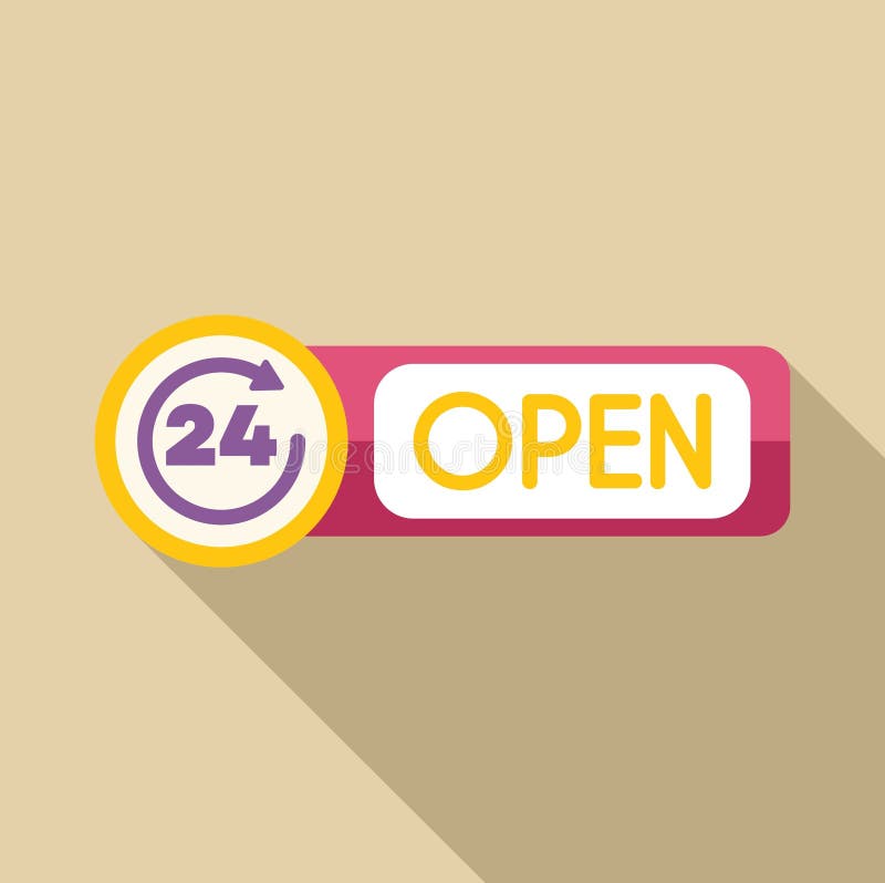 Simple Icon Indicating a Business is Open 24 Hours a Day Stock ...