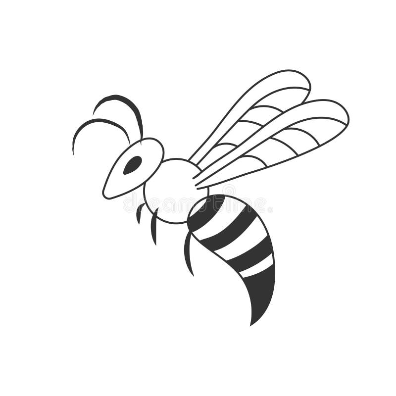 Simple Icon Insect Bee, Wasp. Side View Stock Vector - Illustration of ...