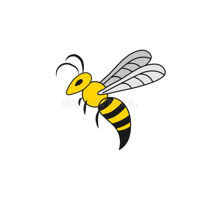 Simple Icon Insect Bee, Wasp. Side View Stock Vector - Illustration of ...
