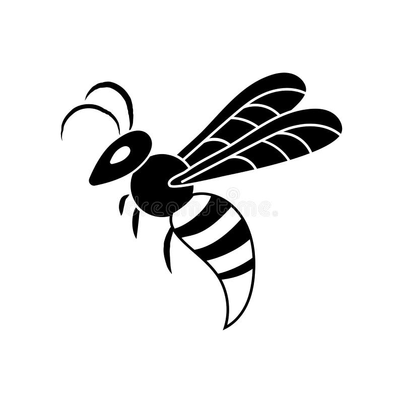 Simple Icon Insect Bee, Wasp. Side View Stock Vector - Illustration of ...