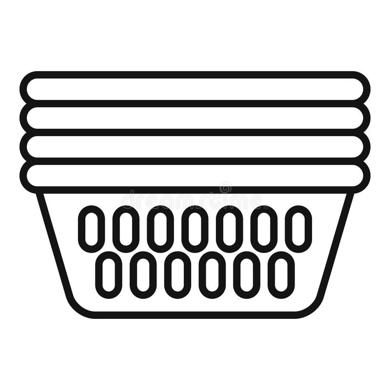 Laundry Basket Overflowing with Clothes Icon Stock Vector ...