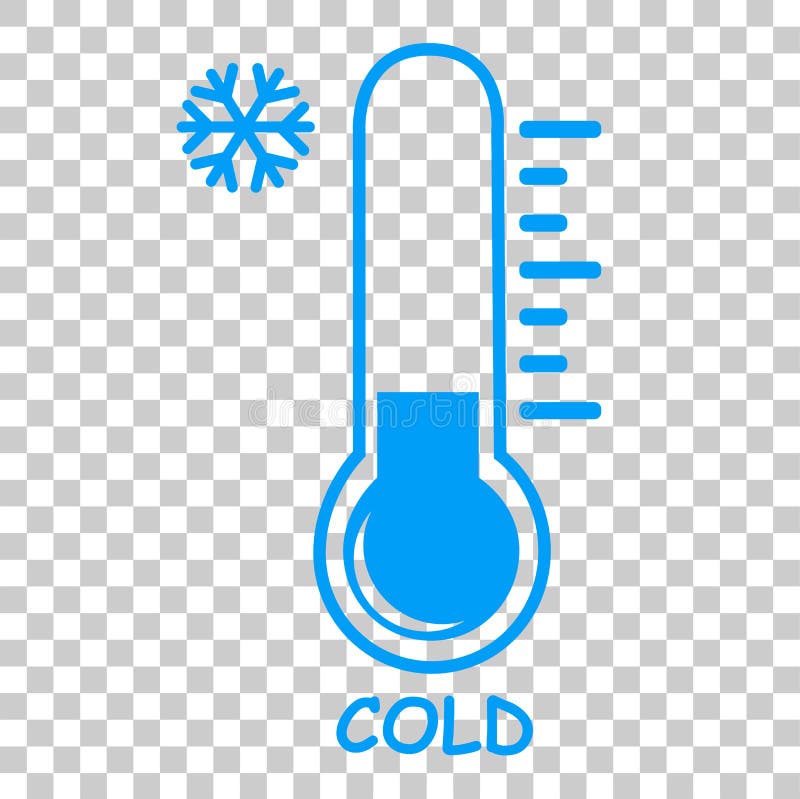 Simple Icon, Liquid Thermometer, Cold at Transparent Effect Background ...