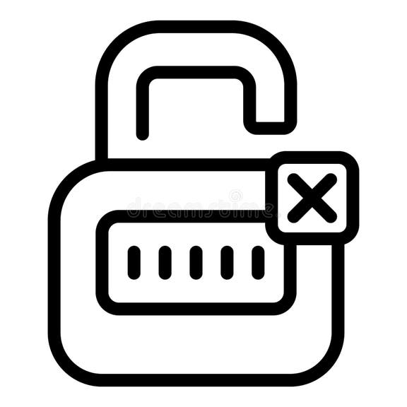 Locked Password Showing Error Message with Cross Mark Stock Vector - Illustration of private ...