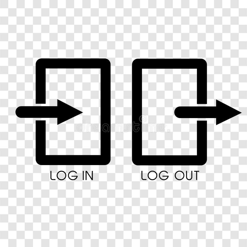 Simple Icon, Log in and Out at Transparent Effect Background Stock ...