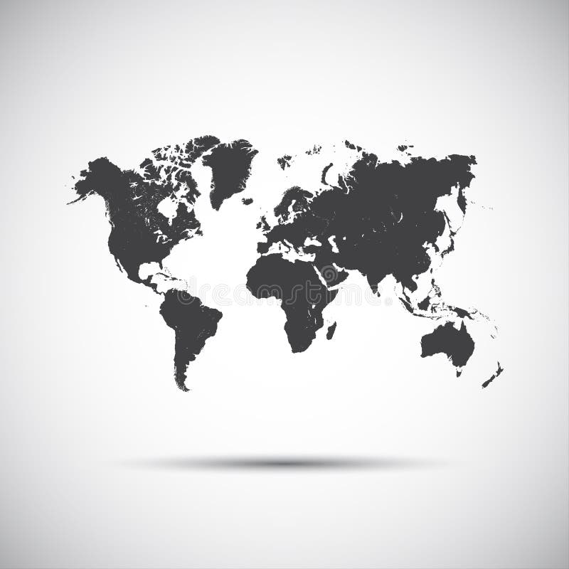 Simple Icon Map of the World Stock Vector - Illustration of detailed ...