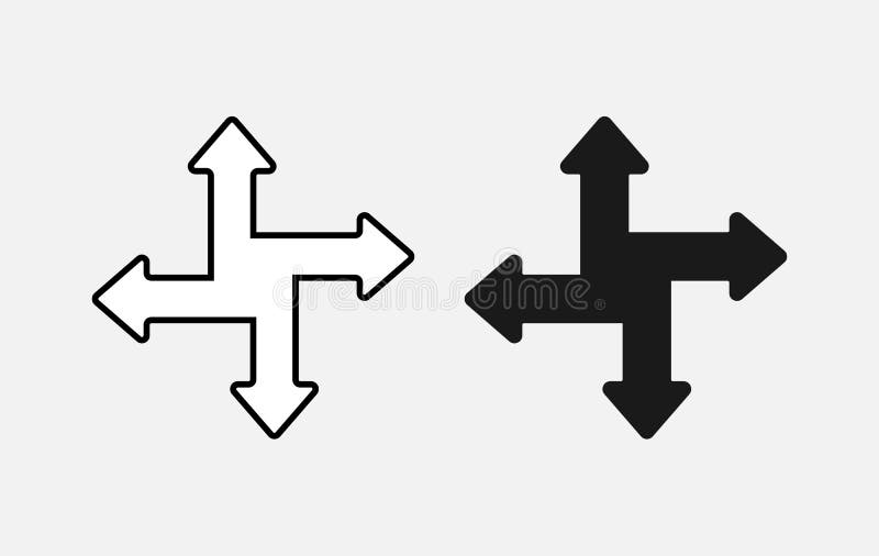 Simple Icon with Multidirectional Arrows in Four Directions. Flat ...