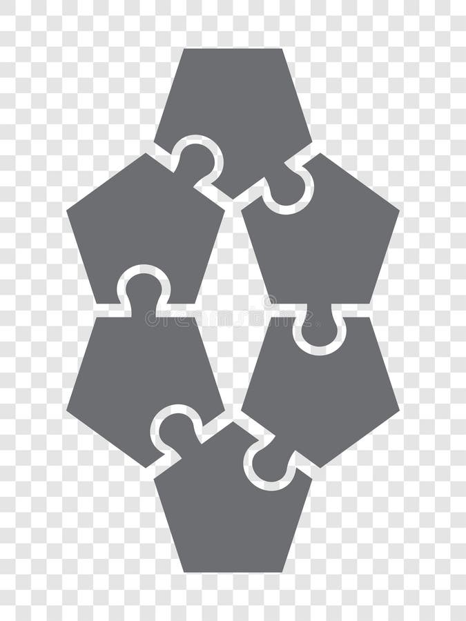 Simple Icon Pentagon Puzzle in Gray. Simple Icon Puzzle of the Six ...