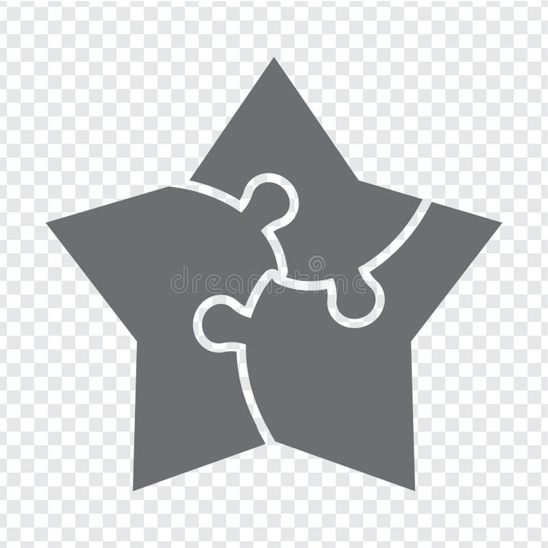 Simple Icon Pentagonal Star Puzzle in Gray. Simple Icon Pentagonal Star ...