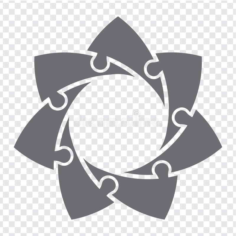 Simple Icon Polygonal Puzzle in Gray. Simple Icon Flower Puzzle of the ...