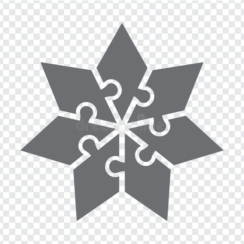 Simple Icon of Polygonal Puzzle in Grey. Simple Icon Puzzle Star of the ...