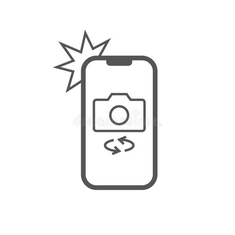 Simple Icon Smartphone with Camera and Flash. Modern Phone with Photo ...