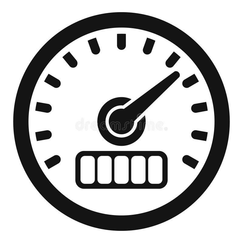 Speedometer Showing Increasing Speed with Full Battery Icon Stock ...