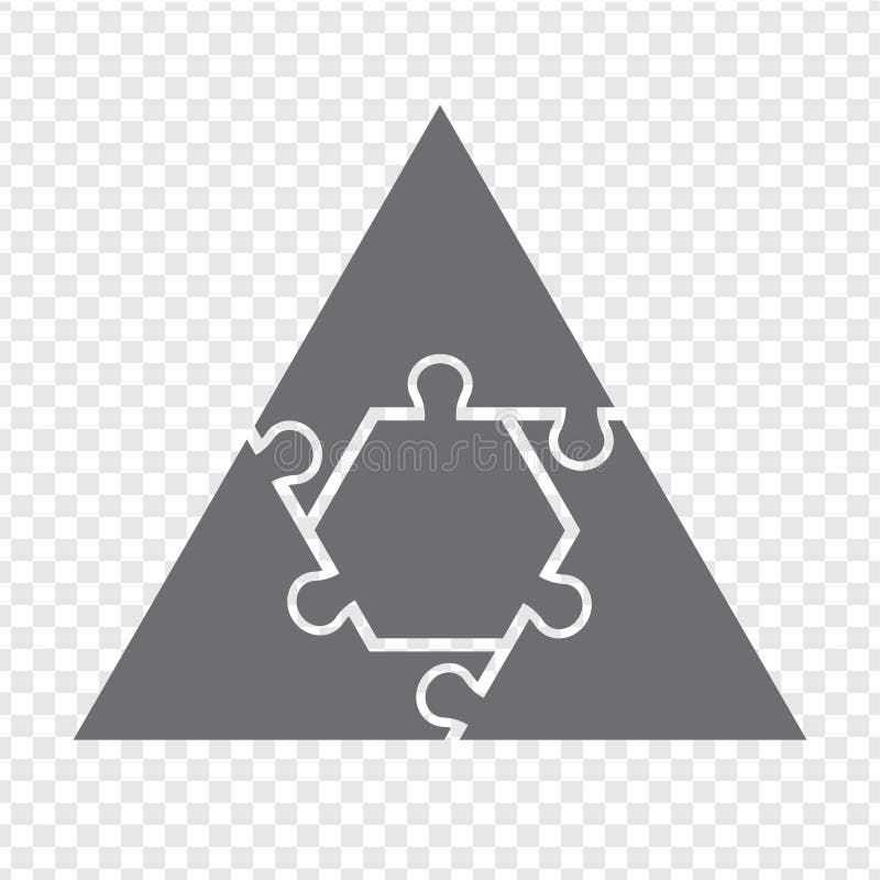 Simple Icon Triangle Puzzle in Gray. Simple Icon Puzzle of the Three ...
