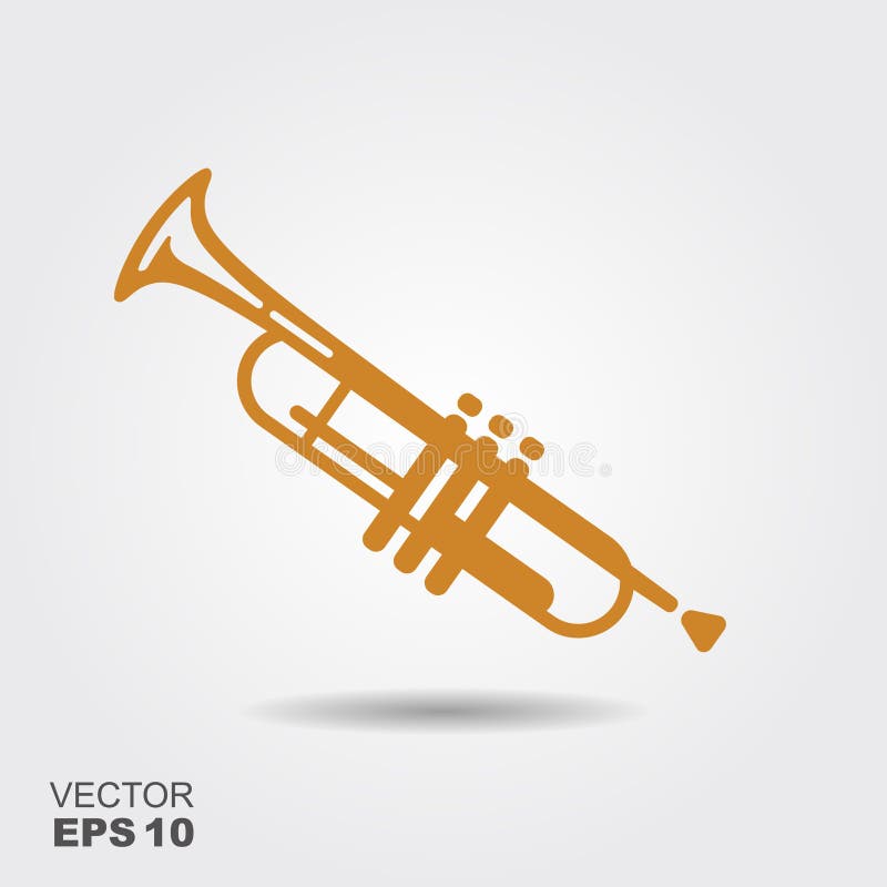Simple icon Trumpet stock vector. Illustration of isolated - 118056105