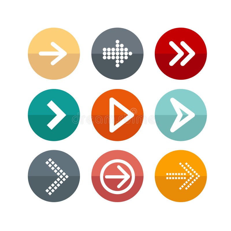 Simple Icon Various Styles Arrow Direction Stock Vector - Illustration ...
