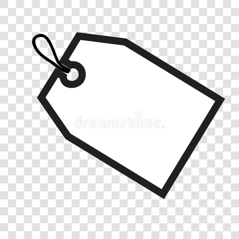 Simple Icon White Rectangle Blank Tag at Transparent Effect Background ...