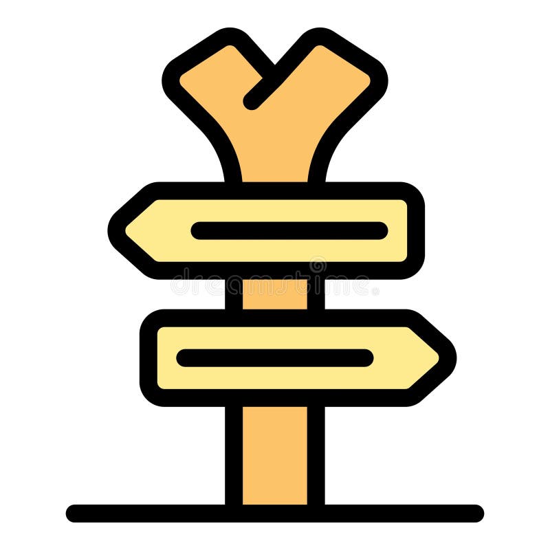 Wooden Signpost Pointing in Two Different Directions Stock Illustration ... Wooden Signpost Pointing in Two Different Directions Stock Illustration ...