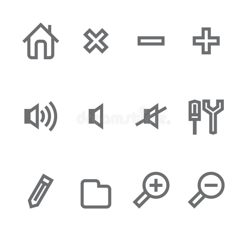 Simple Icons Isolated on White - Set 1 Stock Vector - Illustration of ...