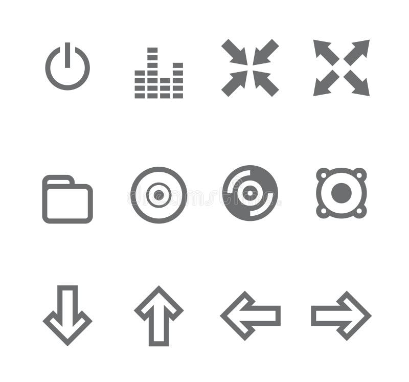 Simple Icons Isolated on White - Set 4 Stock Vector - Illustration of ...