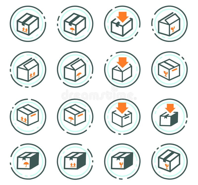 Simple icons set of box stock vector. Illustration of distribution ...