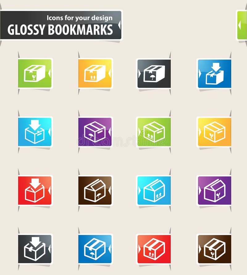 Simple icons set of box stock vector. Illustration of business - 89085533