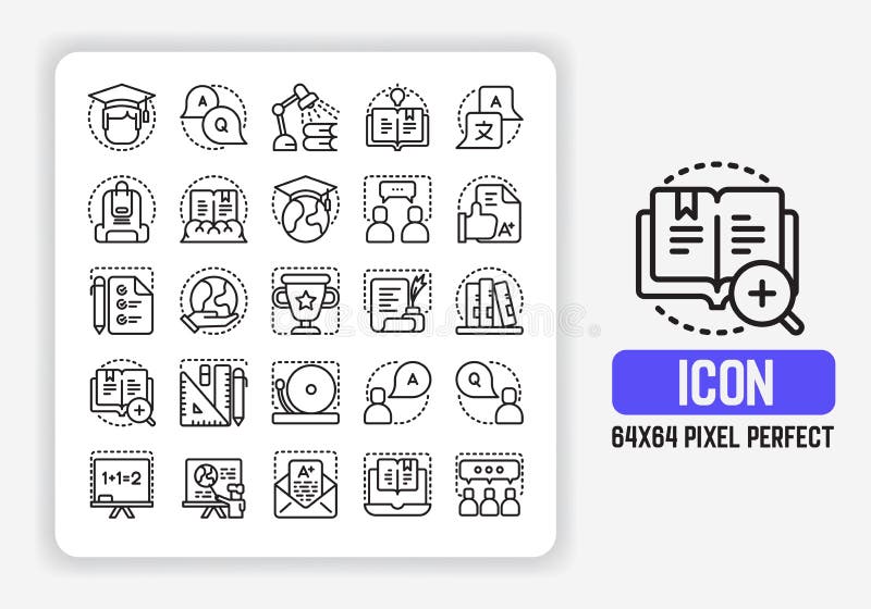 Education Icons. Pixel Perfect Higher Education Icon Set. Back To ...