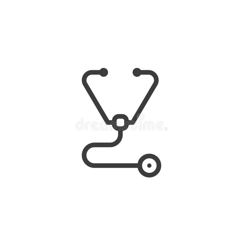 Simple Icône Vecteur De Stéthoscope D'ensemble De Schéma Illustration Stock - Illustration du ...