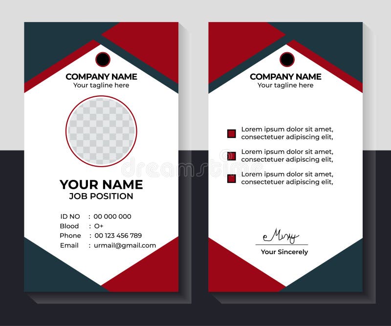 Simple Id card design. stock vector. Illustration of corporate - 302365104