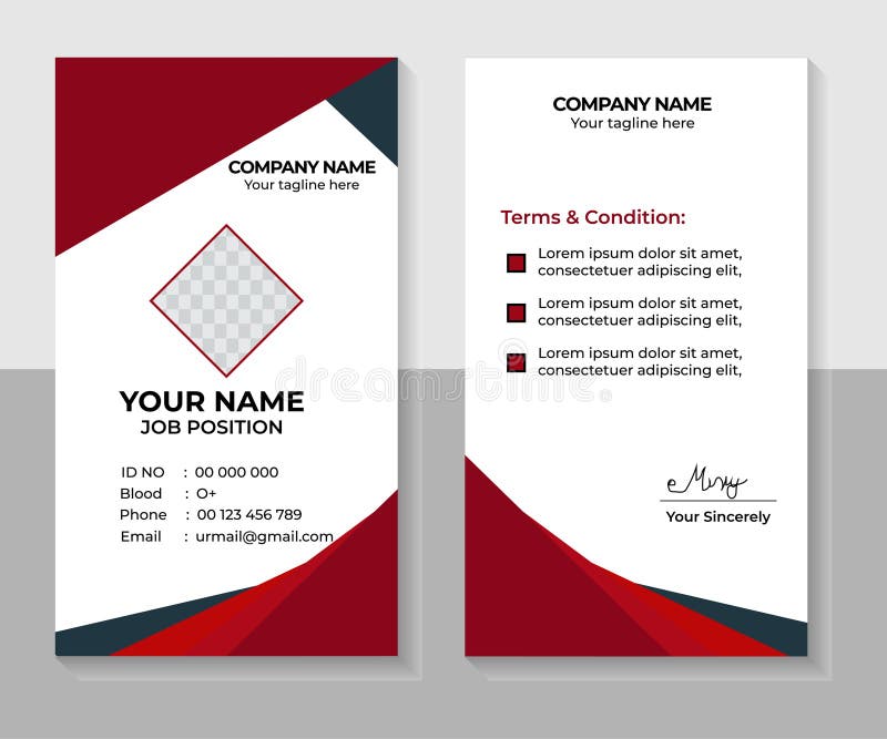 Simple Id card design. stock vector. Illustration of pass - 302568739