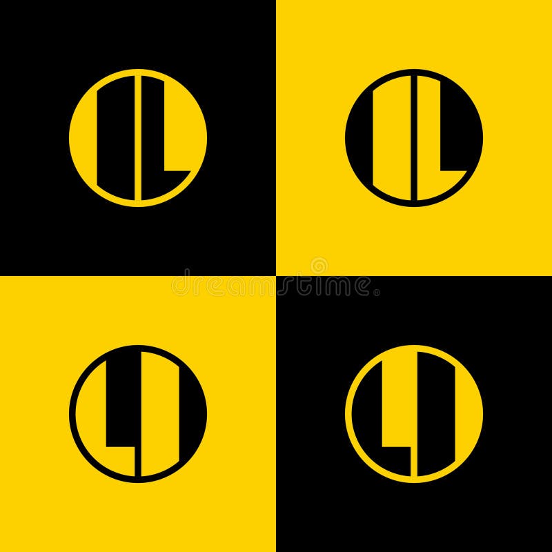 Simple IL and LI Letters Circle Logo Set, Suitable for Business with IL ...