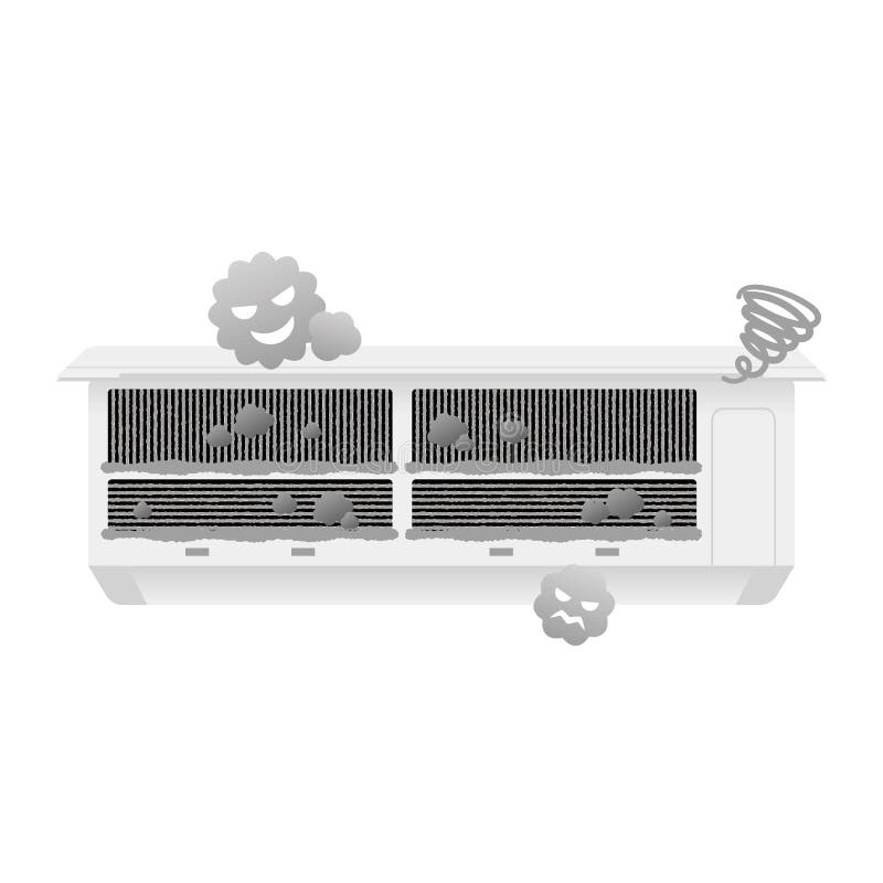 Simple Illustration _ Dusty Air Conditioner Stock Illustration ...