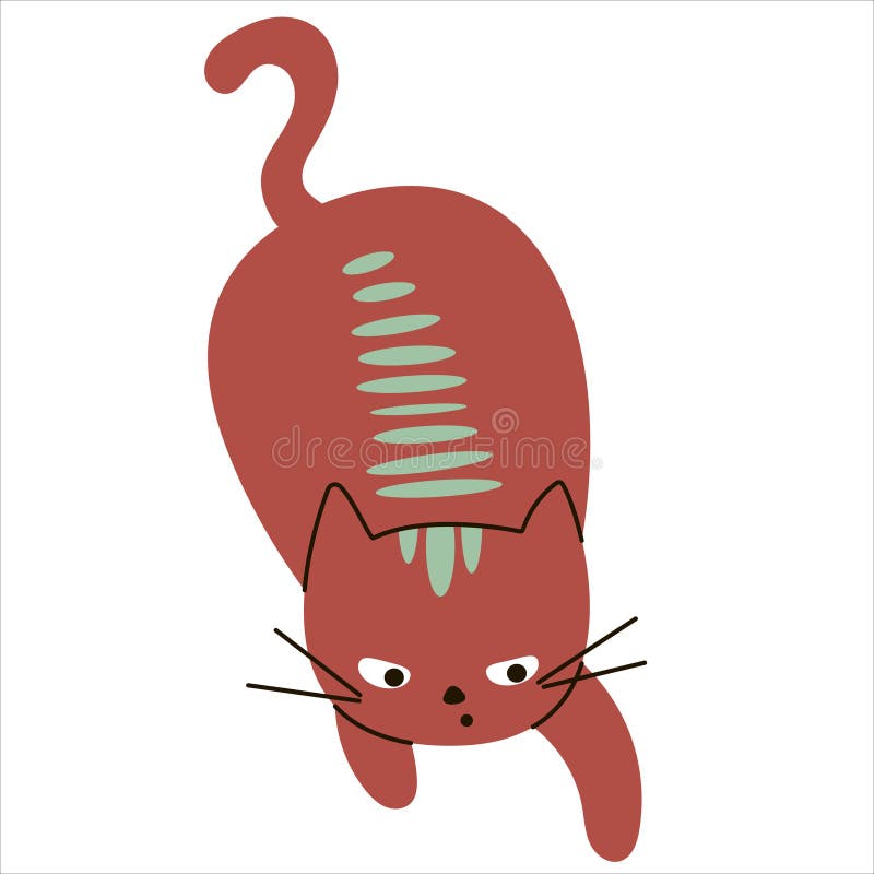 Simple Illustration of an Angry Red Cat Stock Vector - Illustration of ...