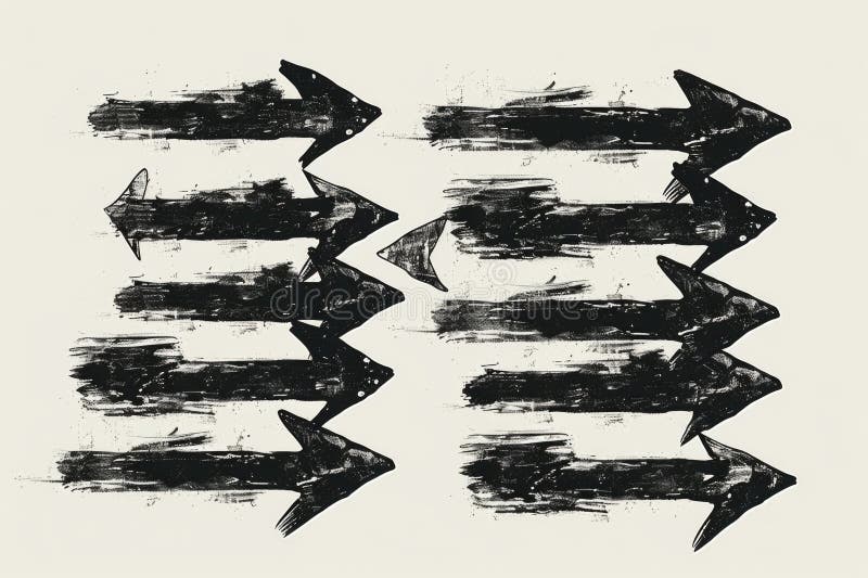 Simple Illustration of Arrows in Monochrome Colors Stock Photo - Image ...