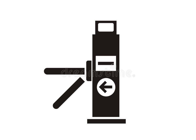 Automatic Gate Machine. Simple Illustration in Black and White. Stock ...