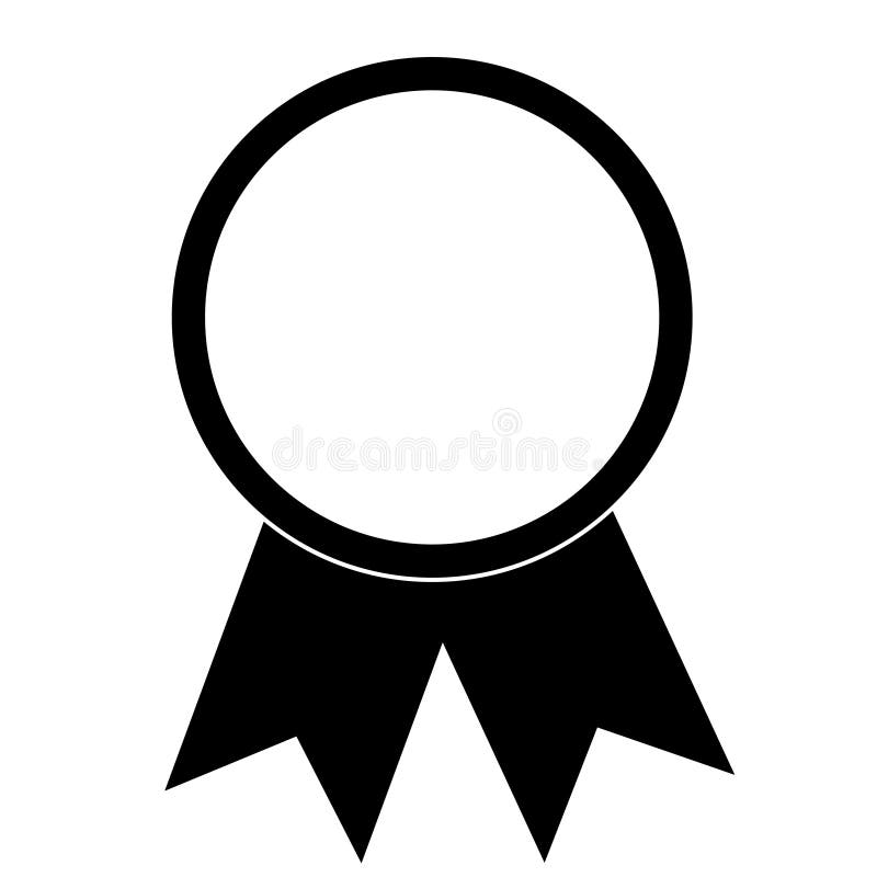 Simple Illustration of Award Medal with Ribbons for Winners Stock ...