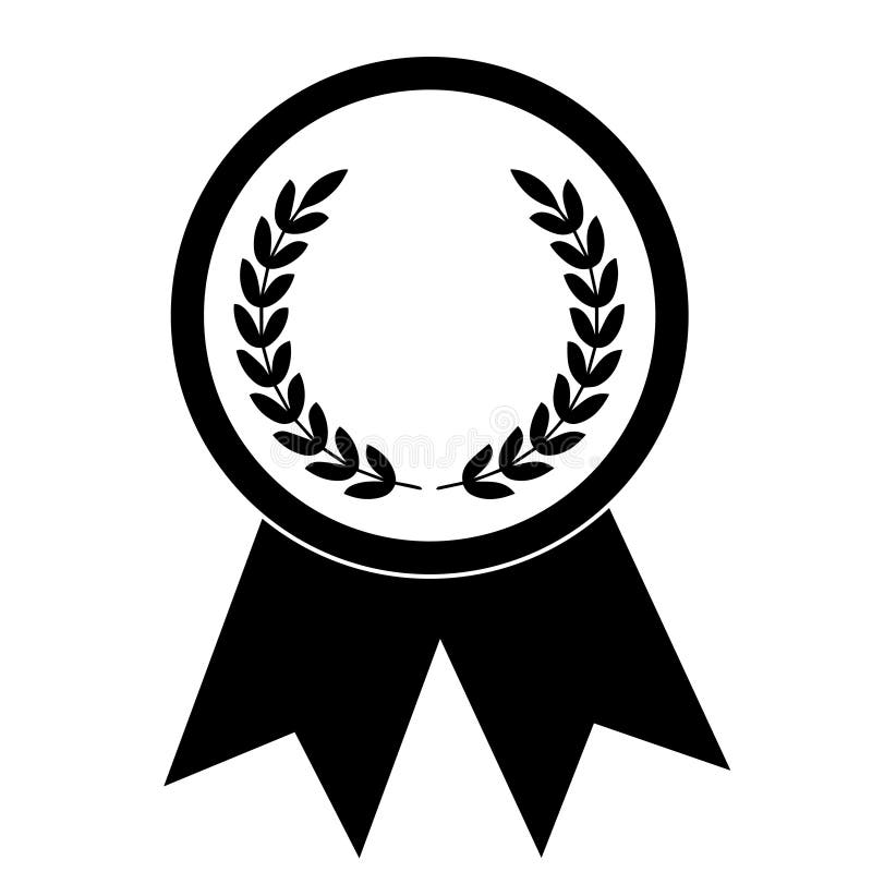 Simple Illustration of Award Medal with Ribbons for Winners Stock ...
