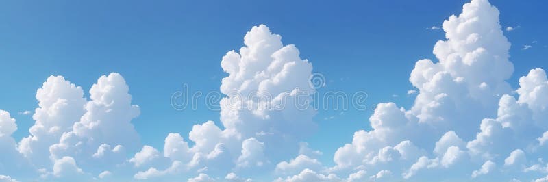 Simple Illustration Background of Clear Blue Sky with White Clouds ...