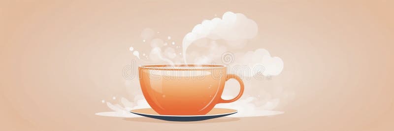 Simple Illustration Background of a Tea Cup with Steam Rising from it Stock Illustration ...
