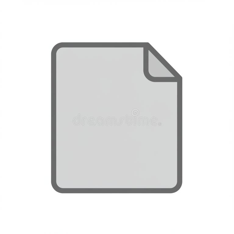A Simple Illustration of a Blank Document Icon Against a White Background. the Icon Stock ...