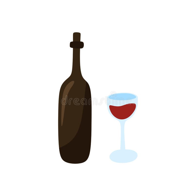 Simple Illustration of a Botle of Water and a Glass Stock Vector ...