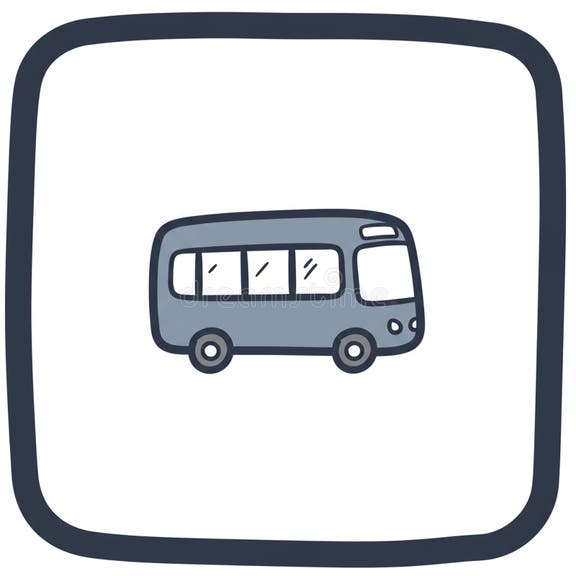 Simple Illustration of a Bus with a Rounded Rectangular Shape ...