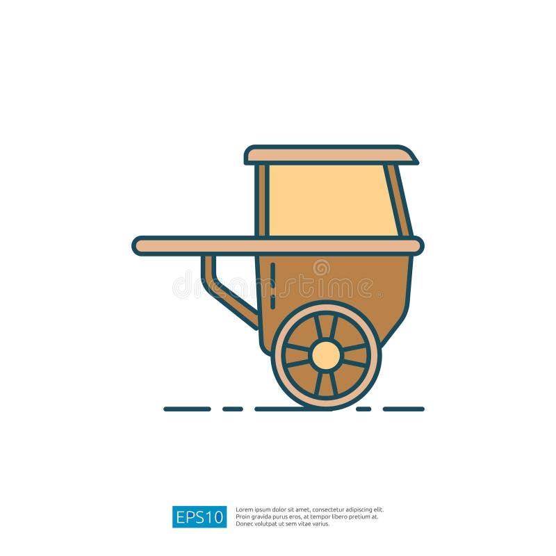 A Simple Illustration of a Cart with Two Wheels and a Flat Surface for ...