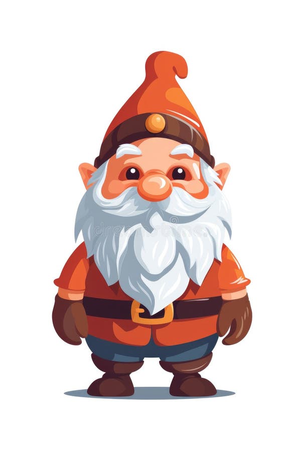 Simple Illustration of Christmas Dwarf on White Background in Flat ...