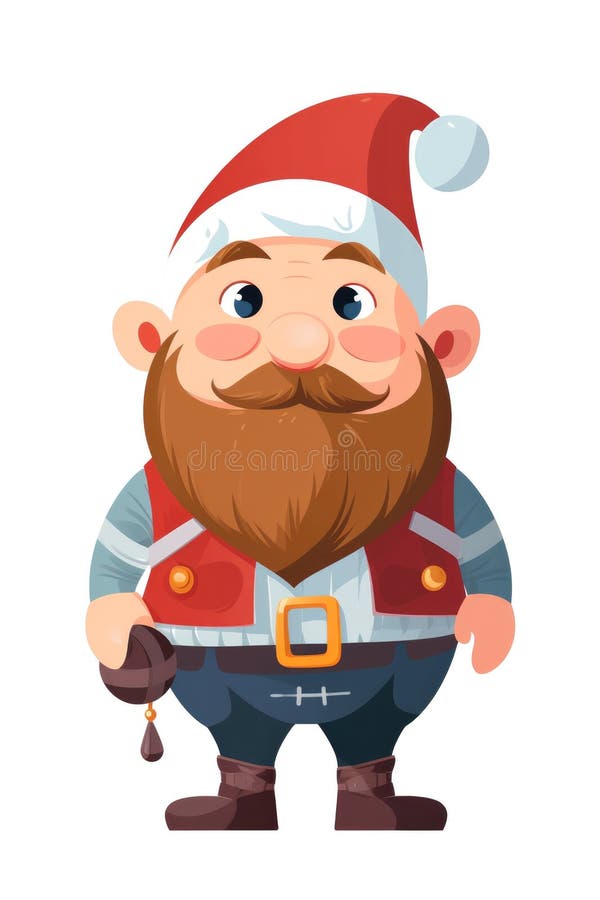 Simple Illustration of Christmas Dwarf on White Background in Flat ...