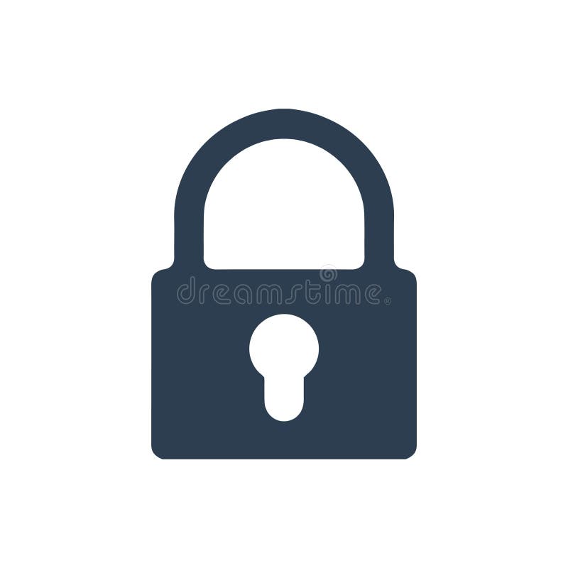 Closed Lock Icon stock vector. Illustration of padlock - 123950174